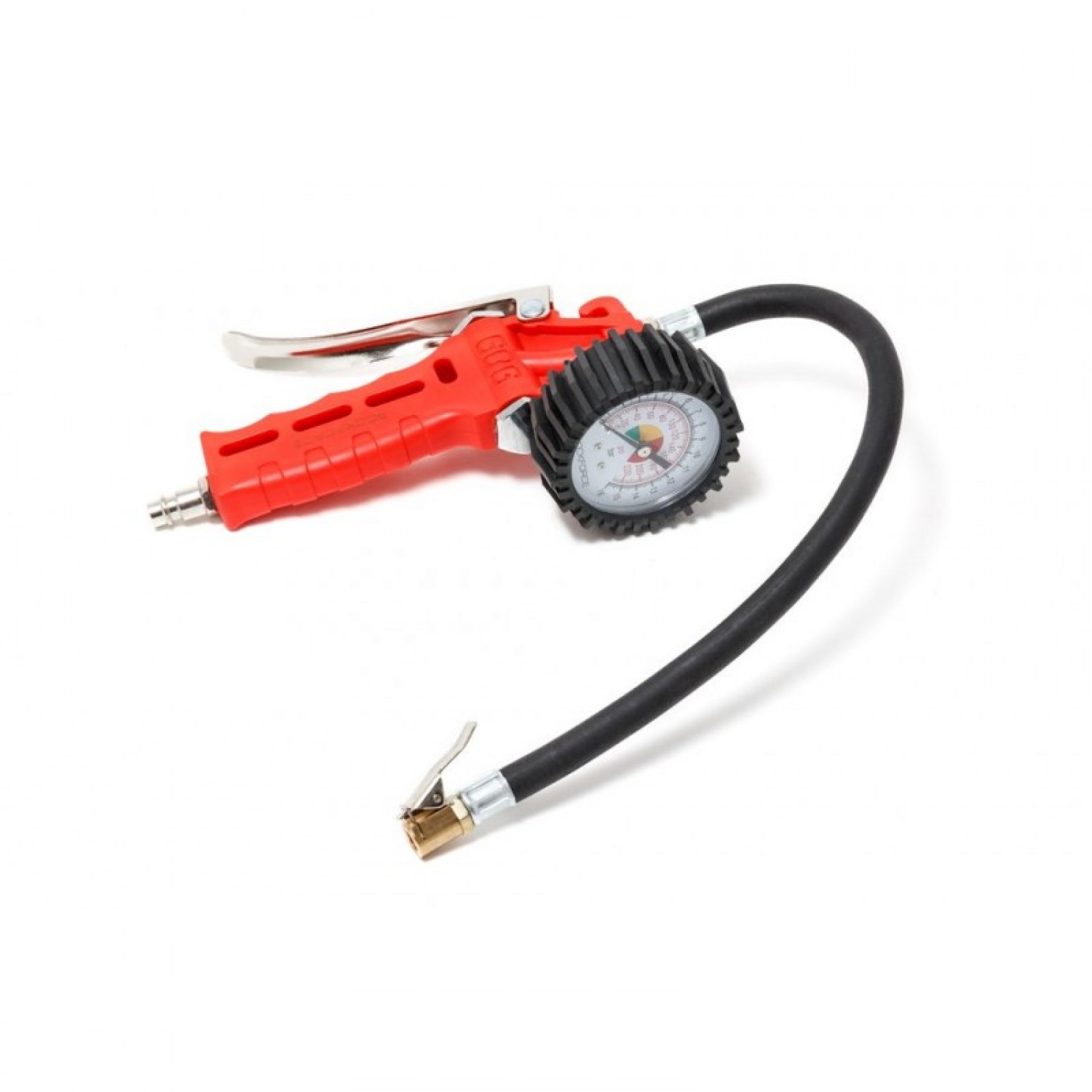 Професионален пневматичен пистолет за помпане на гуми с манометър RockForce / 16 bar, 1/4 ...